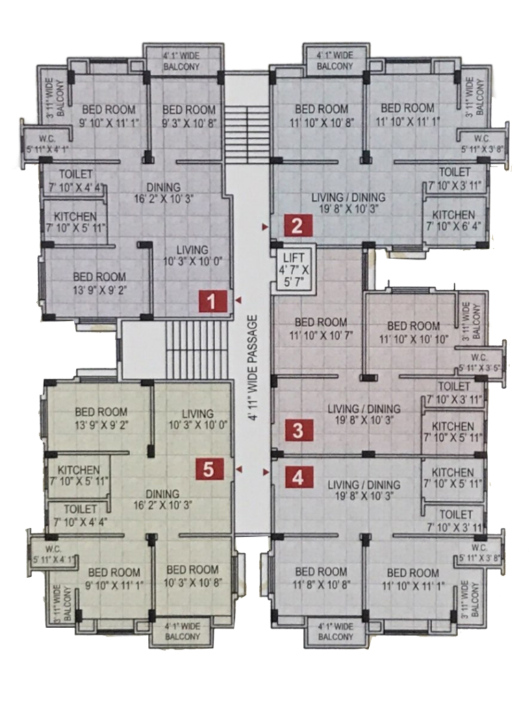 Block – E (Typical Floor Plan)